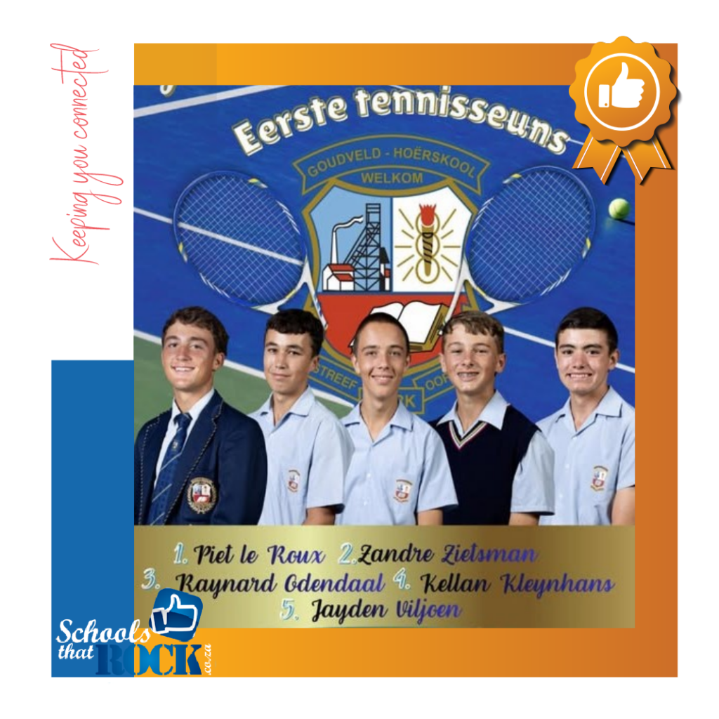 Eerste seuns-tennisspan - Hoërskool Goudveld stel trots voor